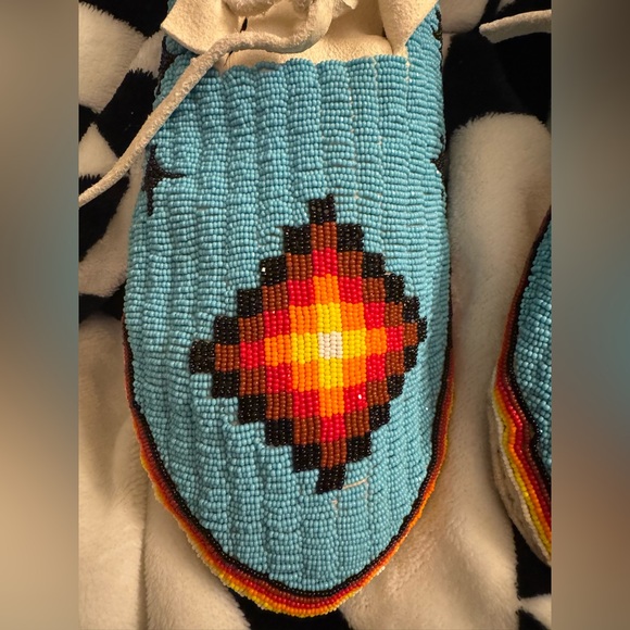 Handmade | Other | Native American Fully Beaded Moccasins Long Pow Wow ...